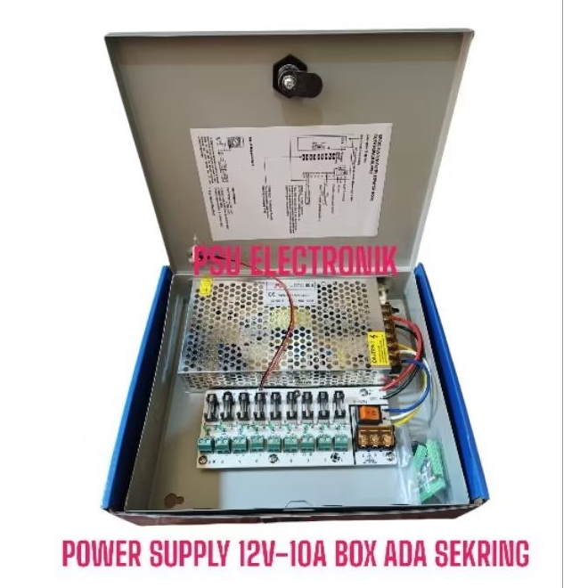 Jual POWER SUPPLY 12V 10A BOX CCTV PSU BOX PANEL BERGARANSI | Shopee ...