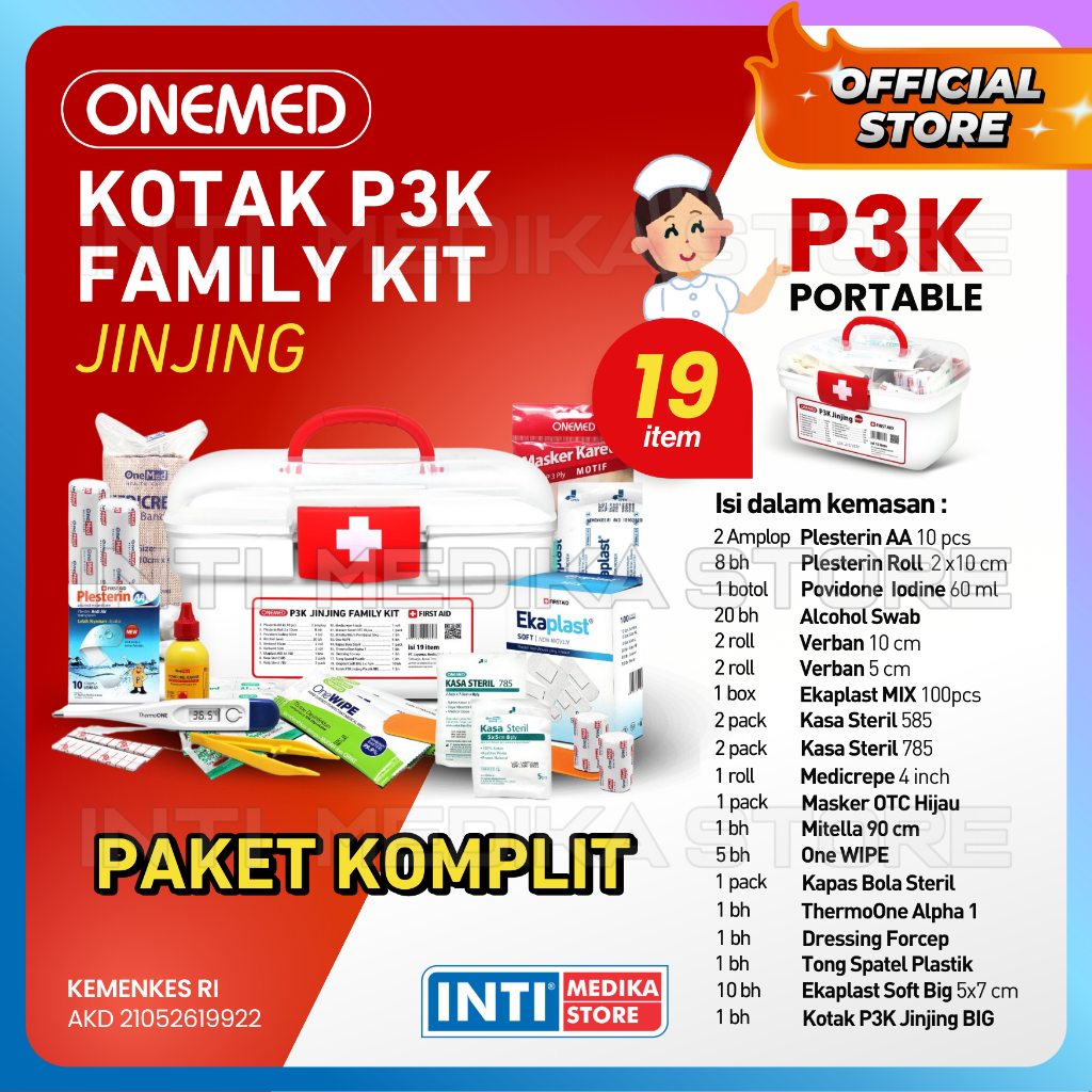 Jual ONEMED - Kotak P3K Set Jinjing FAMILY KIT Lengkap Isi 19 Item ...