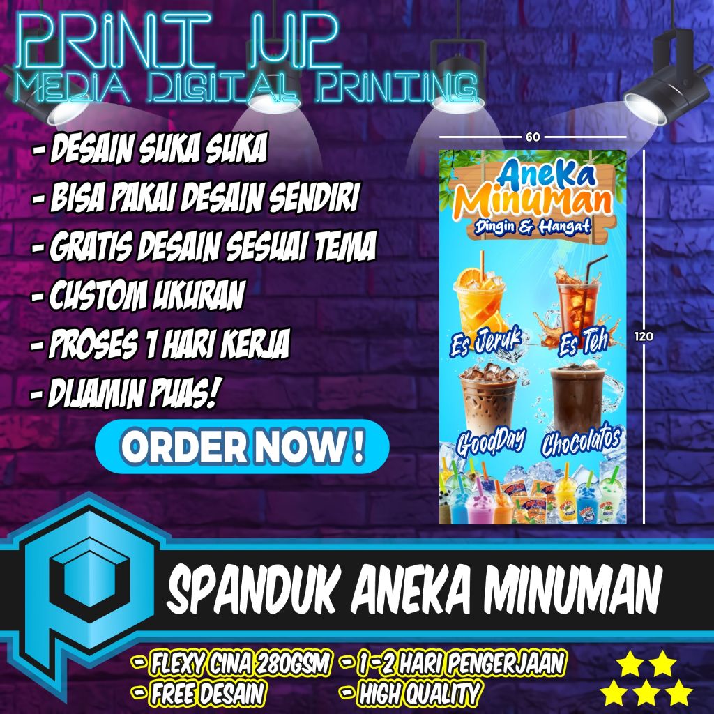 Jual BANNER SPANDUK ANEKA MINUMAN UKURAN 60X120 / SPANDUK MINUMAN ...