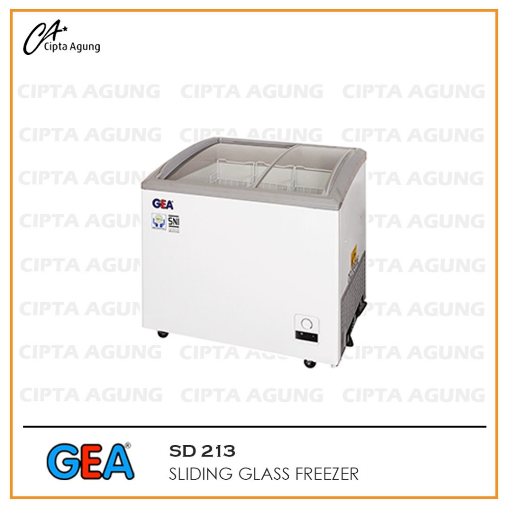 Jual GEA FREEZER SLIDING CURVE GLASS 213 LITER SD-213 / SD 213 | Shopee Indonesia