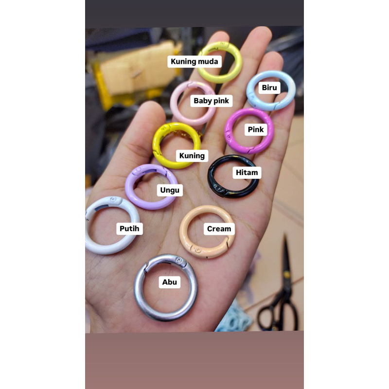 Jual [25 pcs] ring GANCI BULAT 25mm per warna pilih varian / bahan ring ...