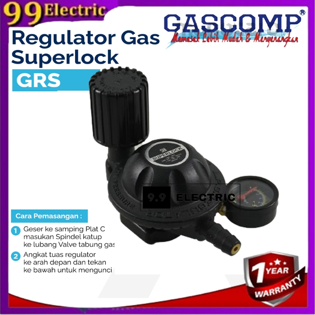 Jual [BISA COD]GASCOMP - Regulator Meter Superlock Putar (GRS-02 ...