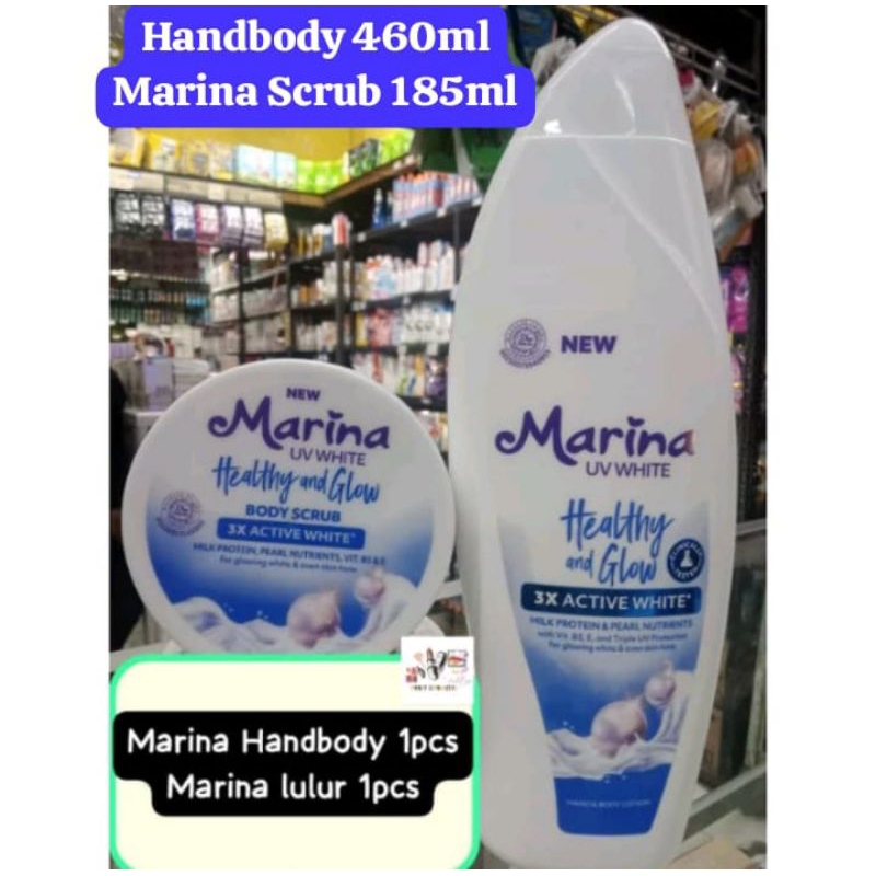 Jual [PAKET PROMO] Marina Handbody 460ml+Marina Scrub 185ml | Shopee Indonesia