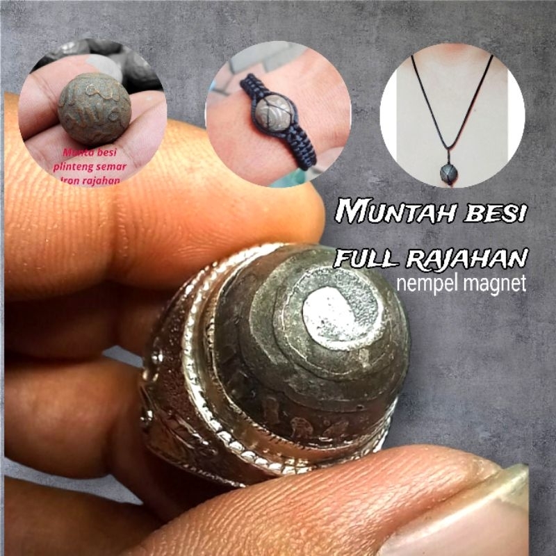 Jual batu munta besi / plinteng semar rajahan / klereng rajahan ...
