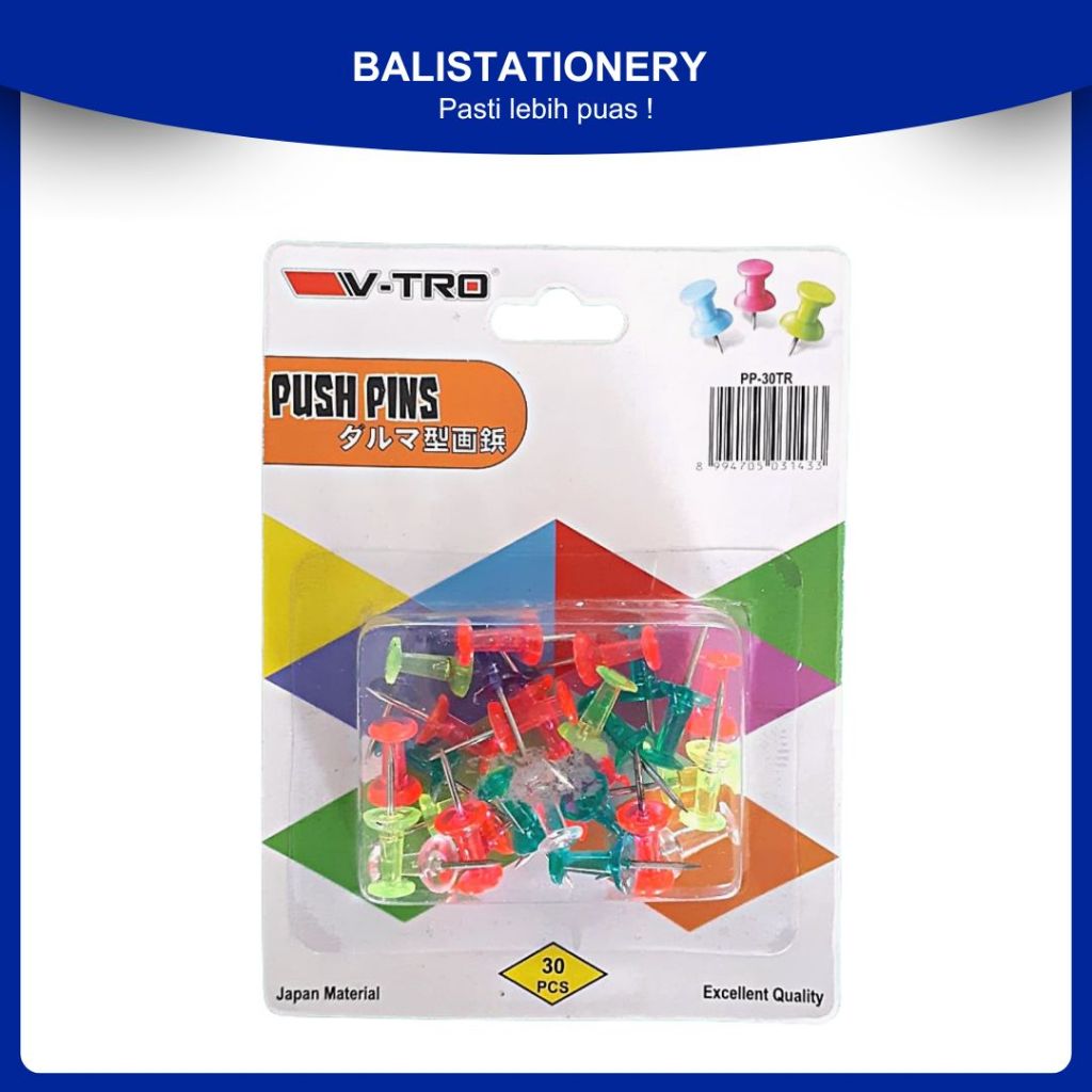 Jual Push Pin Paku Mading / Paku Sterofoam / Push Pin V-tro | Shopee ...