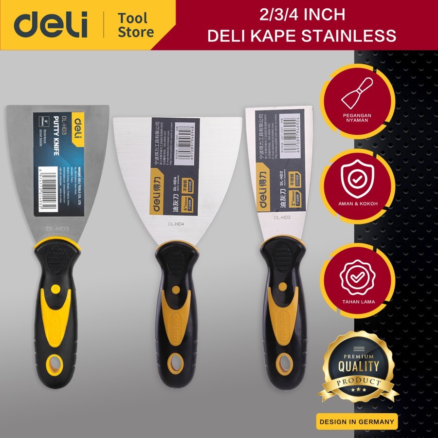 Jual Deli Putty Knife / Kape Stainless 2 Inch Pegangan Nyaman DL-HD2 - 2 Inch | Shopee Indonesia