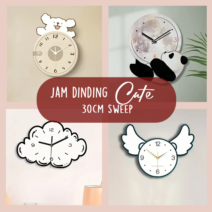 Jual Jam Dinding Modern Awan Sayap Beruanga Panda | Shopee Indonesia