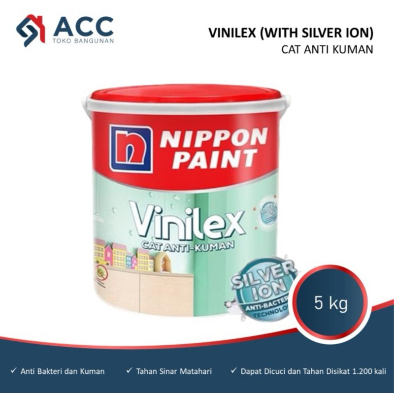 Jual Cat Tembok Vinilex Silver Ion Warna Putih 300 White Ukuran 5 Kg ...