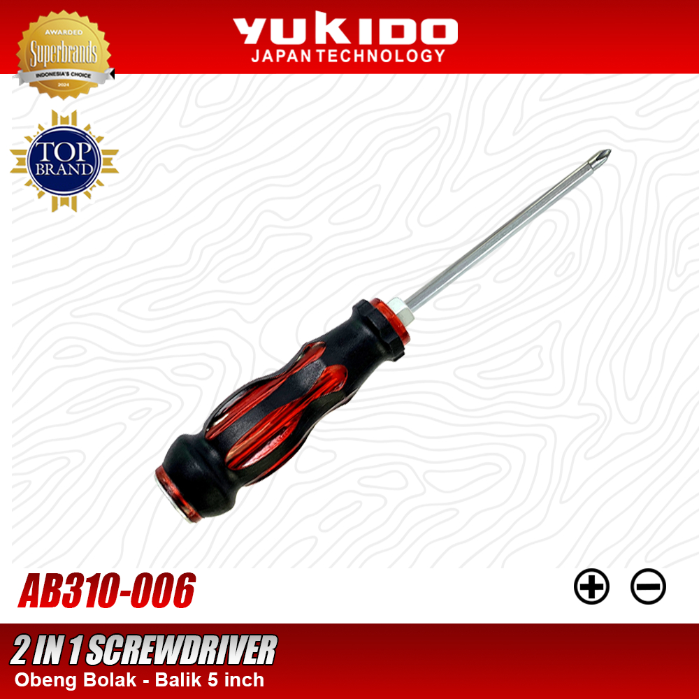 Jual YUKIDO Obeng Bolak Baik Min Dan Plus Gagang Bantalan Ketok - AB310 ...