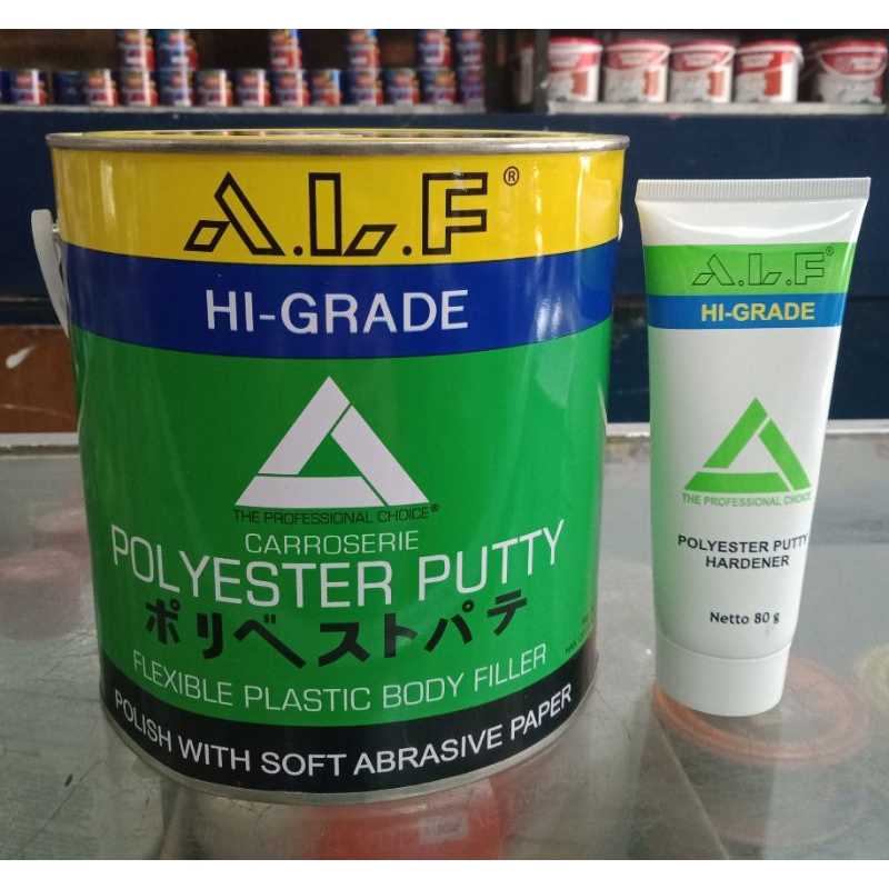 Jual Dempul Alfa gloss ALF HI-Grade polyester putty 4 kg plus hardener ...