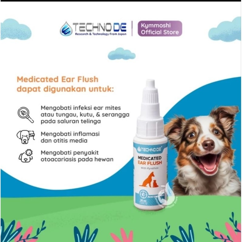 Jual Techno de Medicated Ear Flush Anti Tungau Telinga Ear Mites 30ml ...