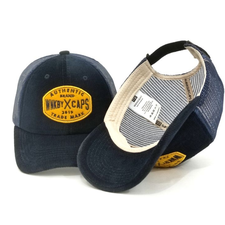 Jual Wankbay topi distro Trucker Corduroy Blueberry | Shopee Indonesia