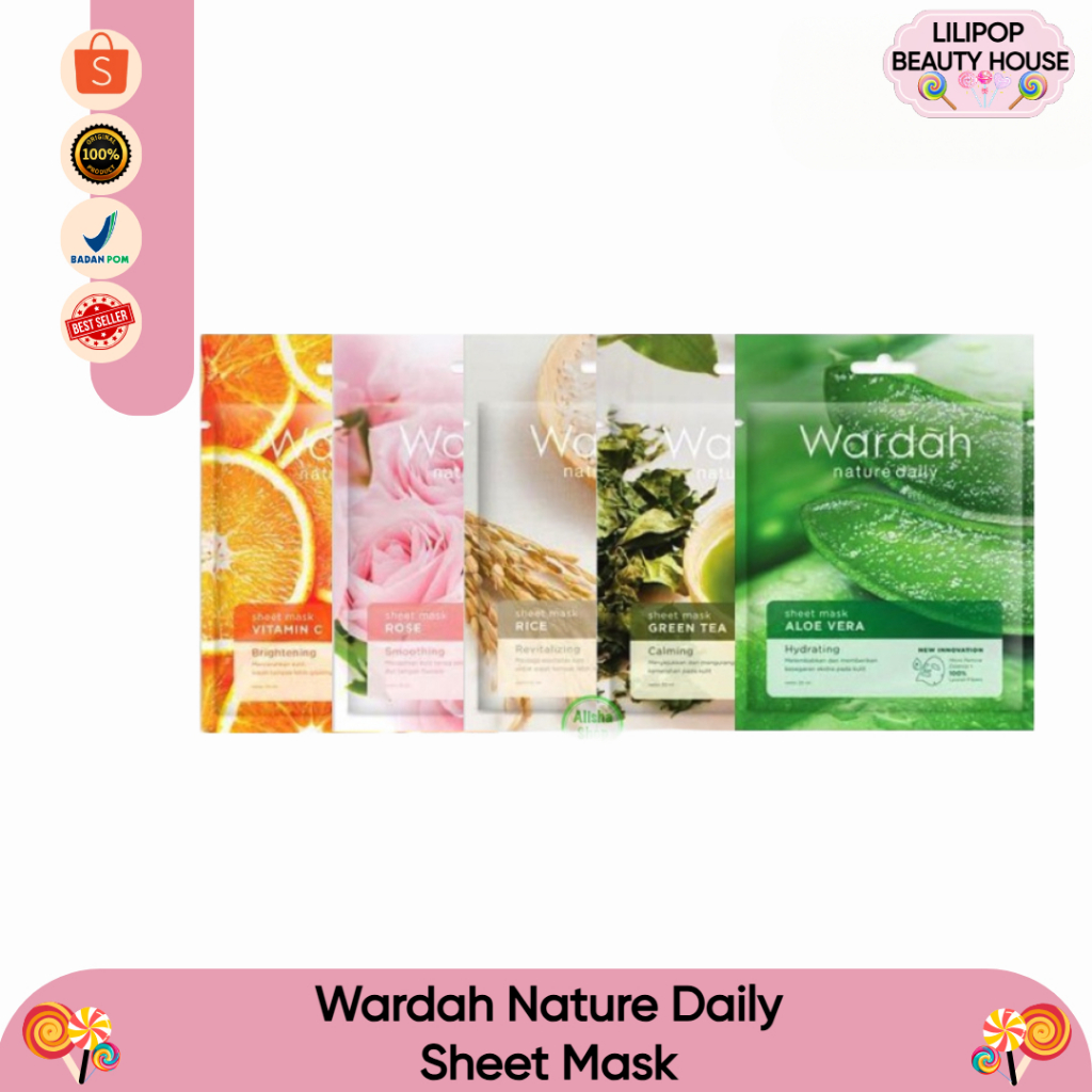 Jual Wardah Nature Daily Sheet Mask - 20 ml (Masker Wajah) | Shopee ...