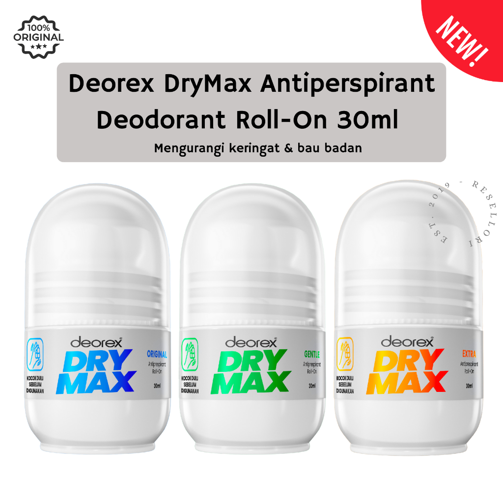 Jual DEOREX DRYMAX Antiperspirant Deodorant Roll On 30 ML - Mengurangi Keringat & Bau Badan ...