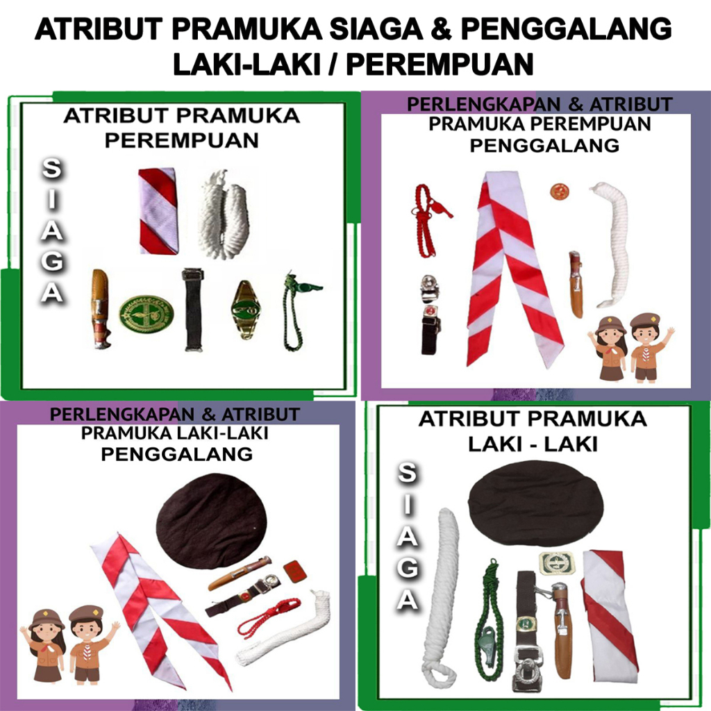 Jual perlengkapan pramuka laki dan perempuan / atribut pramuka sd, smp ...