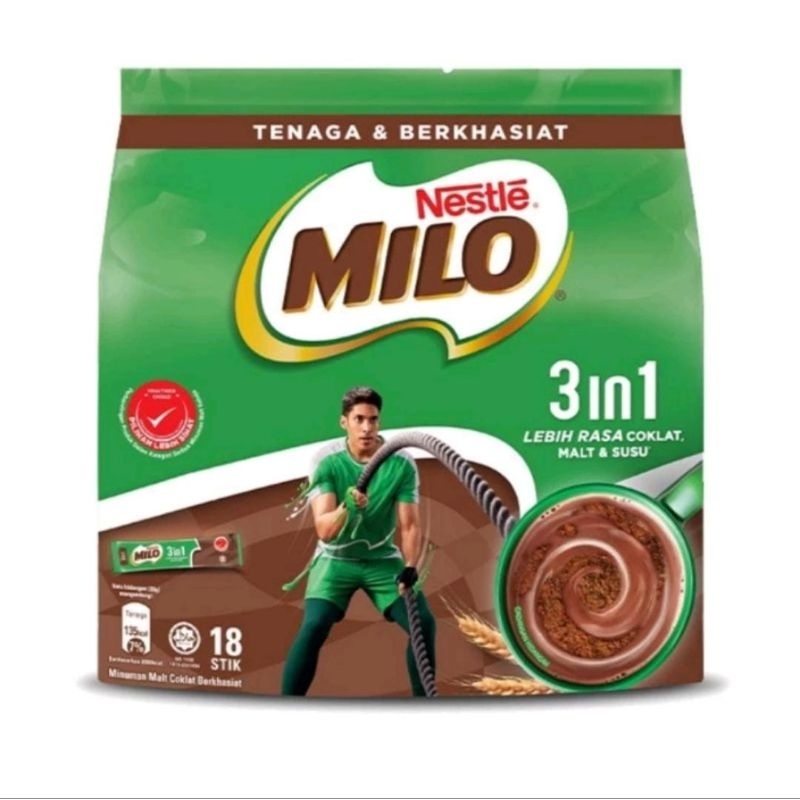 Jual Susu Milo 3 in 1 Malaysia 18 sachet | Shopee Indonesia
