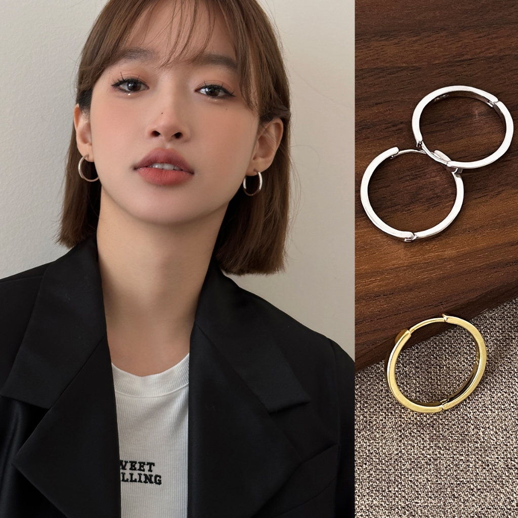 Jual Ear Partner Anting lingkaran besar warna solid wanita Kemewahan ...