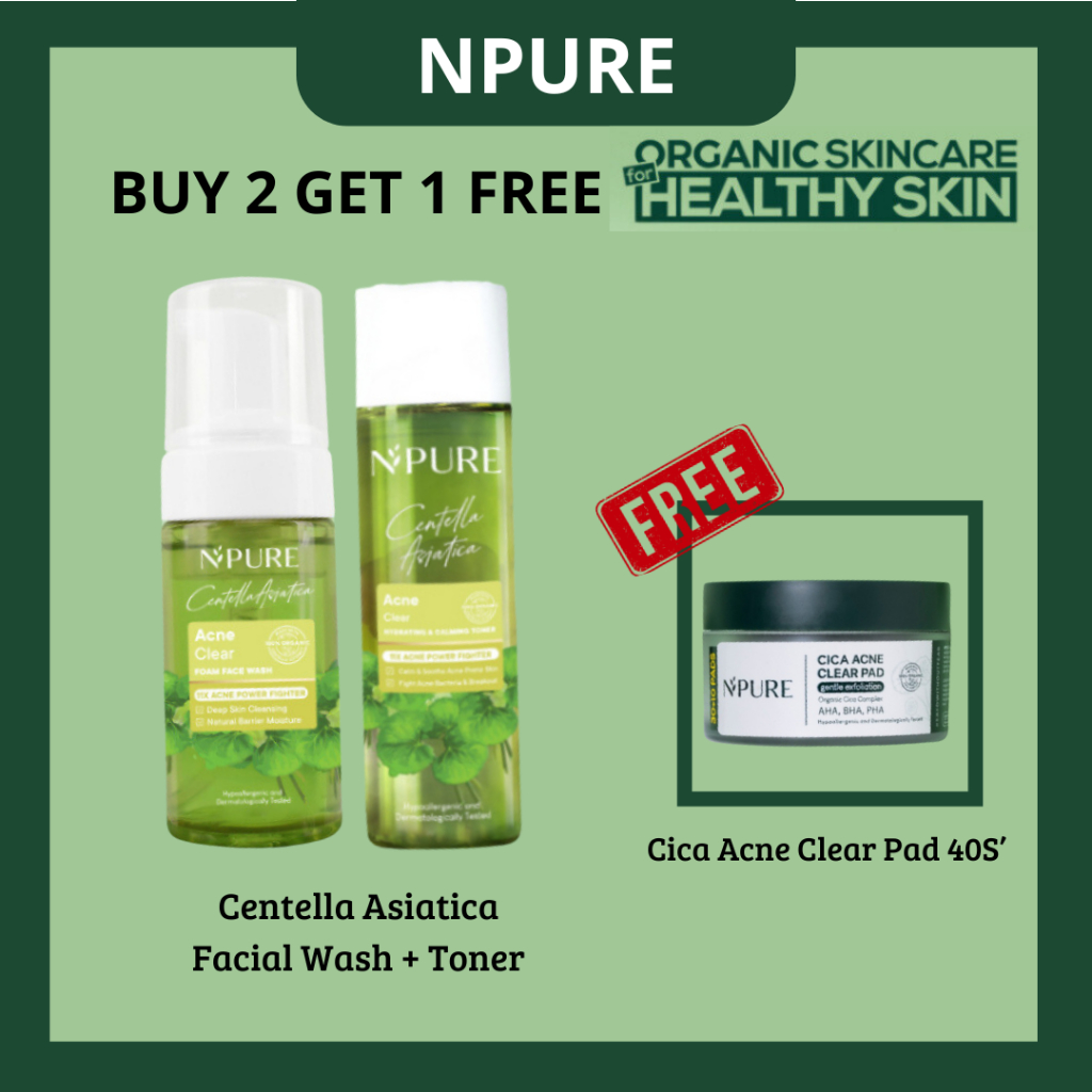 Jual WAWA - (Paket 3 pcs) NPURE PAKET CICA ACNE SET (FACE WASH 100ML ...