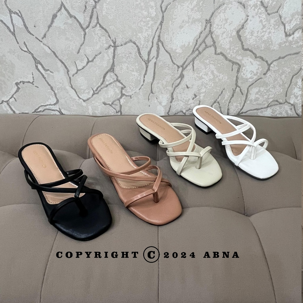 Jual Sandal Wanita Heels 3 Cm Tali Abna Jenny AG012 | Shopee Indonesia