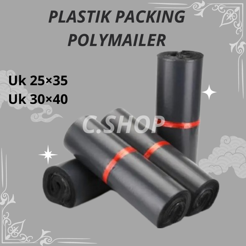 Jual Plastik Packing POLYMAILER Olshop isi 100 Lembar Hitam Ukuran ...