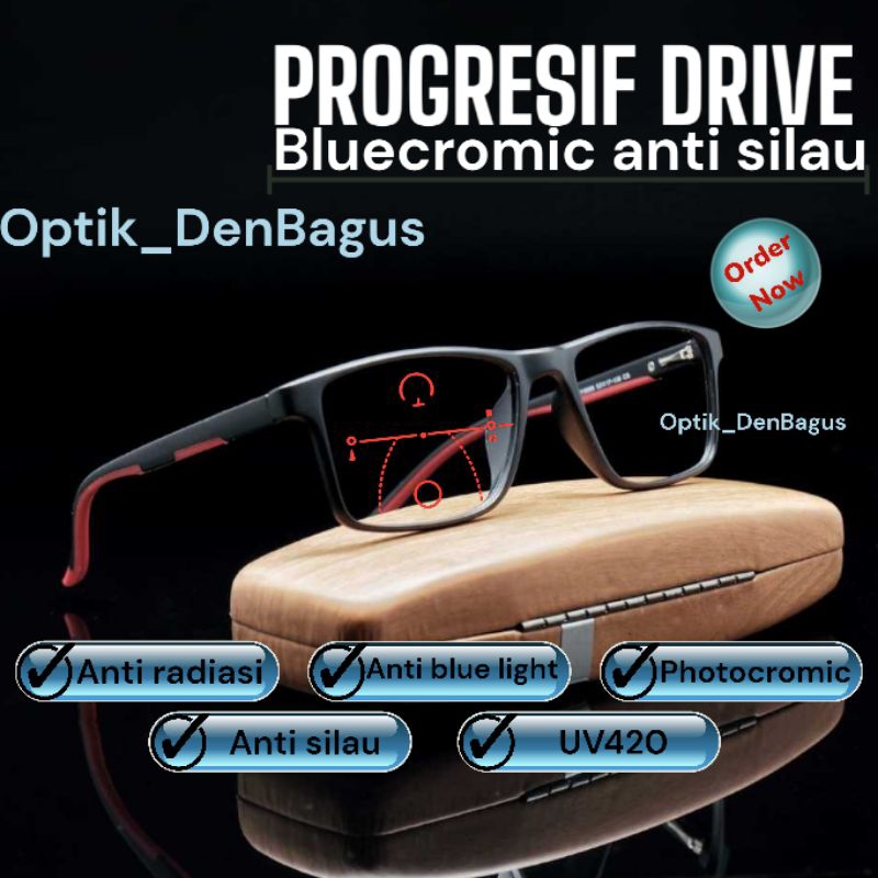 Jual kacamata bluecromic progresif Drive anti silau/kacamata pria anti ...