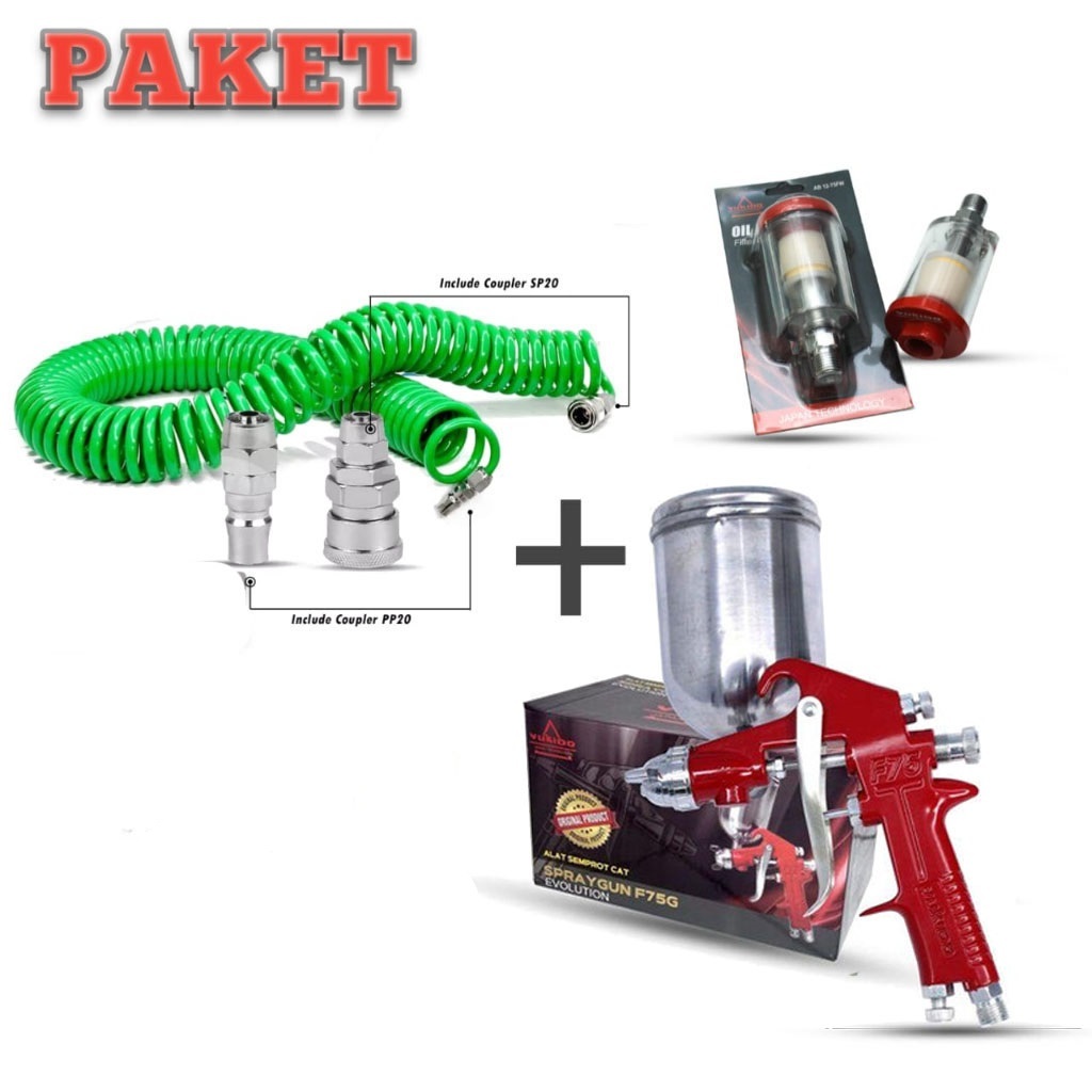 Jual PAKET Spray Gun - Alat Semprot Cat spet Spray Gun F75G Semprotan ...