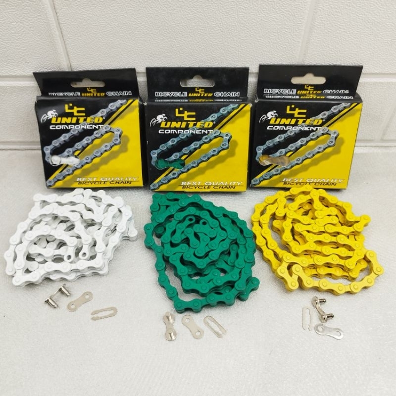 Jual Rantai Rante Bicycle Chain singel speed Warna United RT-103 sepeda Anak BMX Fixie Mini ...