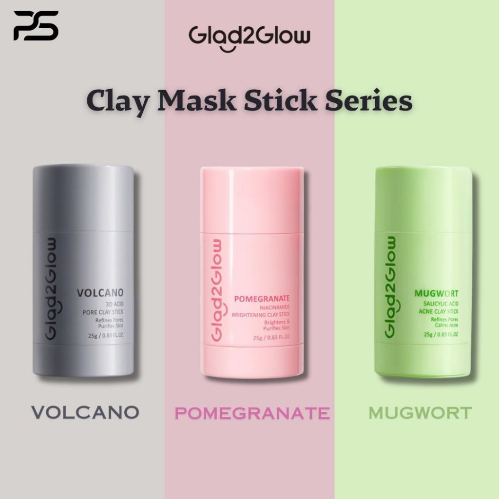 Jual Glad2Glow Clay Stick Mask Series 25 gram | Masker Wajah Stick Mugwort & Volcano ...