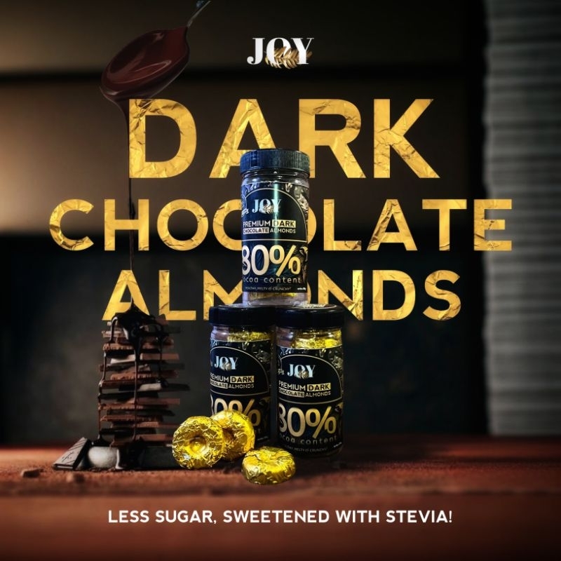 Jual Dark chocolate almonds 80% less sugar with stevia, coklat viral ...