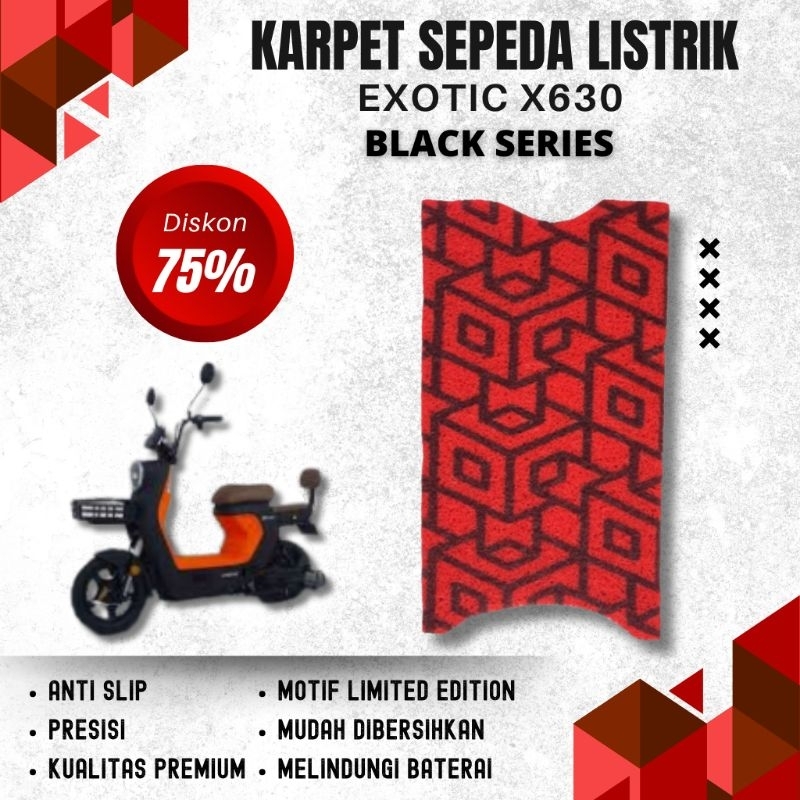 Jual Karpet Sepeda Listrik Exotic X630 Black Series Printing Motif ...