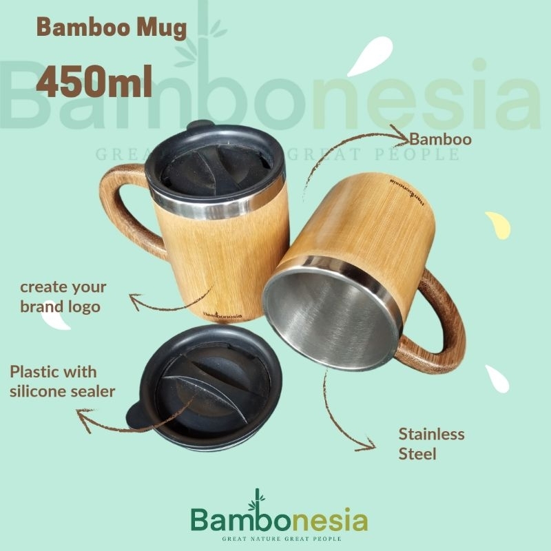 Jual Tumbler Bambu Mug Stainless Gelas Travel Mug Souvenir Estetik ...