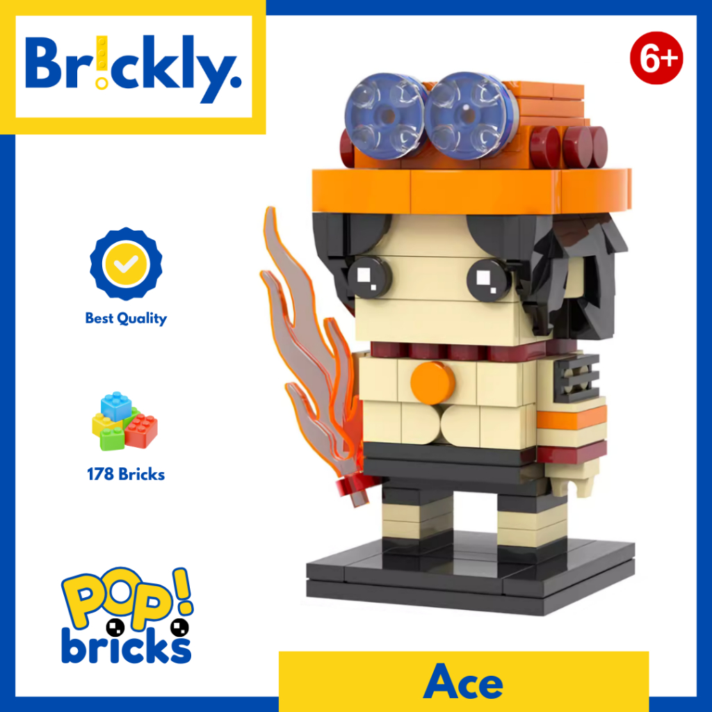 Jual ACE - Brickly POP! Bricks One Piece Mainan Balok Susun Blocks Mini ...