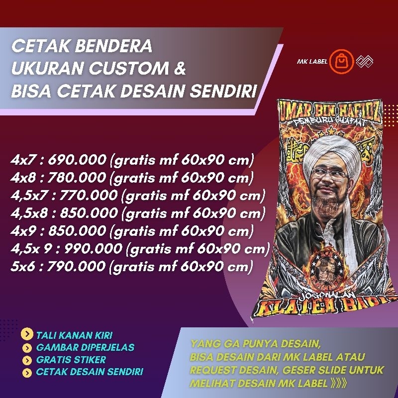 Jual CETAK BENDERA UKURAN 4x6 | 4x7 | 4x8 | 4x9 | Shopee Indonesia