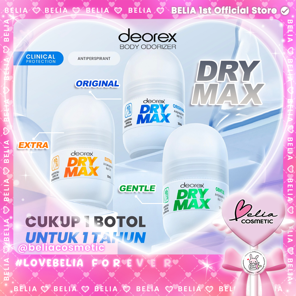 Jual BELIA DEOREX DryMax Deodorant Roll on 30ml | Orginal | Gentle | Extra | Solusi Keringat ...