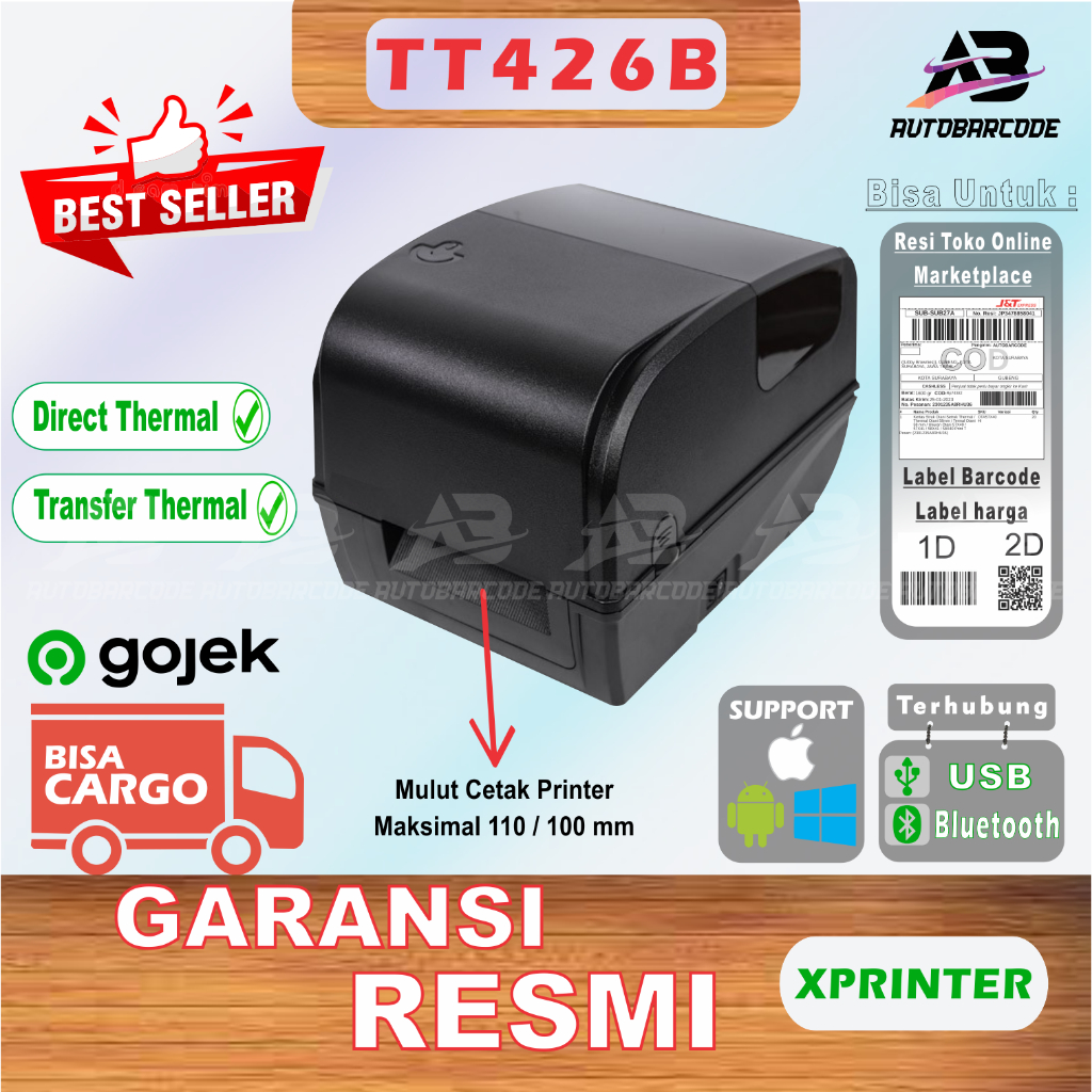 Jual Printer Barcode Xprinter TT-426B Label Harga 3Line Sticker ...