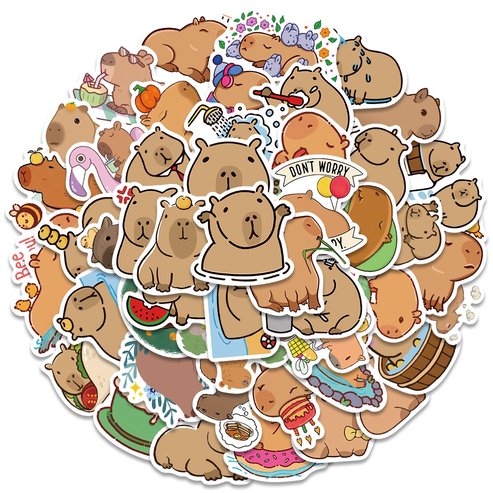 Jual [50PCS]Stiker Kapibara imut-imut Stiker Binatang Lucu Decal Vinyl ...