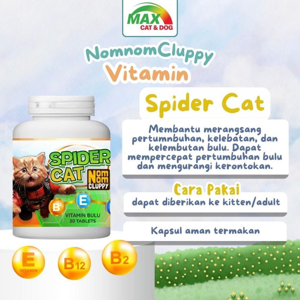 Jual Vitamin bulu kucing Nomnom Spider cat ( Ecer Per capsul) | Shopee ...