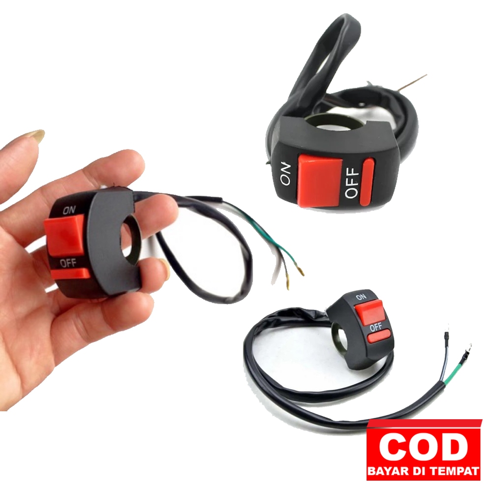 Jual SAKLAR Lampu SWITCH ON/OFF UNIVERSAL Holder Stang Motor 2 tombol ...