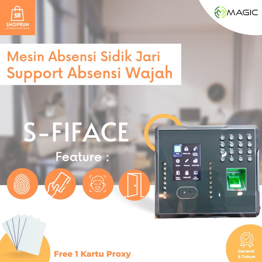 Jual Mesin Absen Magic SFiface Absensi Wajah Sidik Jari RFID Garansi 5 ...