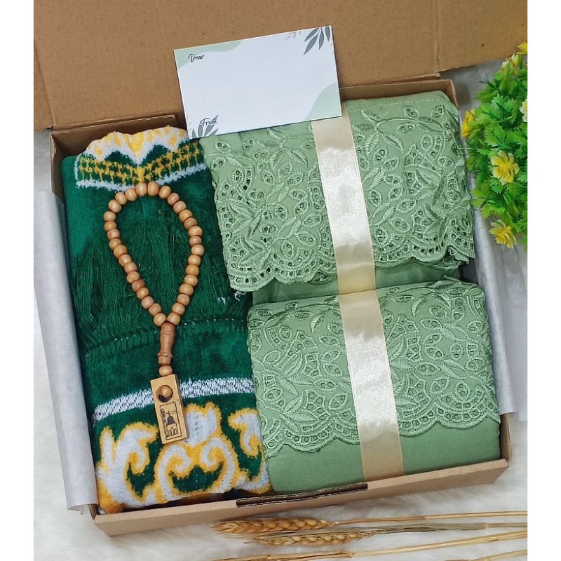 Jual Hamper Hadiah Set Mukena dan Sejadah Free Tasbih dan kartu ucapan ...