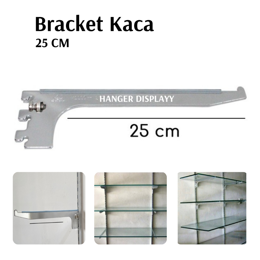Jual Bracket Kaca Stainless 25 cm | Siku Braket Penyangga Rak Kaca ...