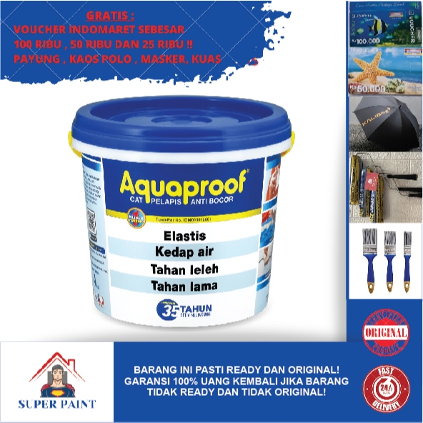 Jual CAT ANTI BOCOR AQUAPROOF WATERPROOFING UKURAN GALON 4KG | Shopee ...