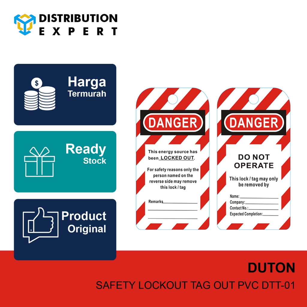 Jual LOCKOUT TAGS PVC Laminate Resists Water, Grease & Extreme ...