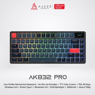 Jual Ajazz AK832 PRO 75% Low Profile Mechanical Keyboard 3-Mode RGB ...