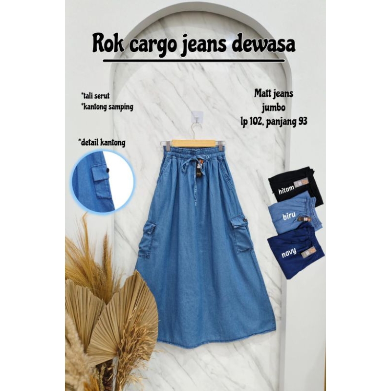 Jual Rok jeans cargo, Kulot jeans cargo & Baggy jeans dewasa standar ...