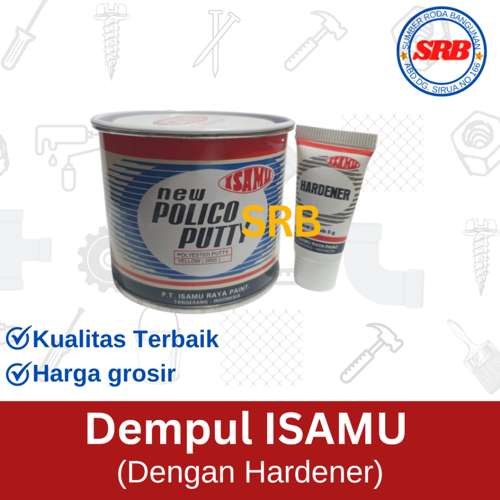 Jual Dempul ISAMU Polico Putty 1/4 kg | Dempul Plastik Besi Kayu Fiber ...