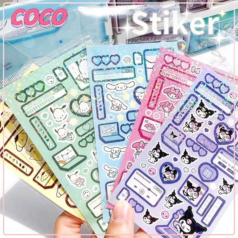 Jual Stiker tahan air warna-warni laser San-rio/Stiker kartun lucu ...