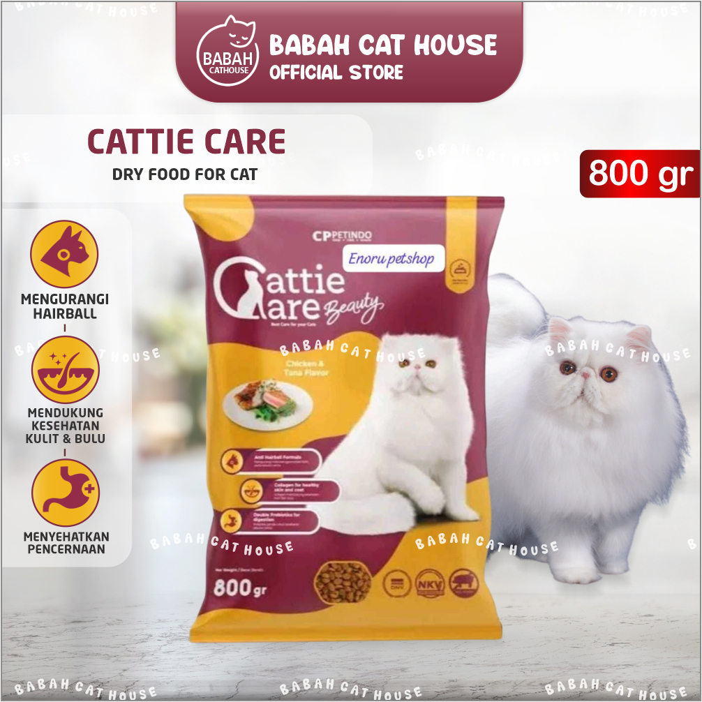 Jual CATTIE CARE BEAUTY 800gr Cat Food Halal Makanan Kucing Dewasa ...