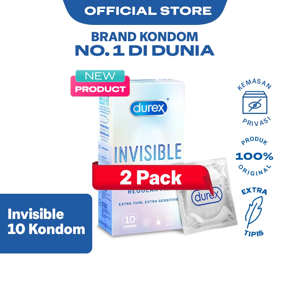 Jual Durex Invisible Kondom Super Tipis Kondom Aman Pria 10s (2 pcs ...