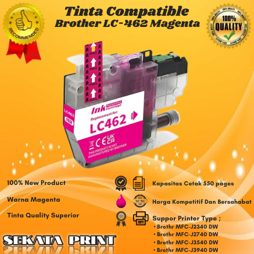 Jual Cartridge Tinta Compatible Brother LC 462 LC 462 Printer MFC J2340 ...